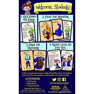 Steve Jackson Games Munchkin Spell Skool Card Game | Family Card Game | Adult, Kids, & Family Game | Fantasy Adventure Card Game | Roleplaying Game | Ages 10+ | 3-4 Players | Avg Play Time 60 Min