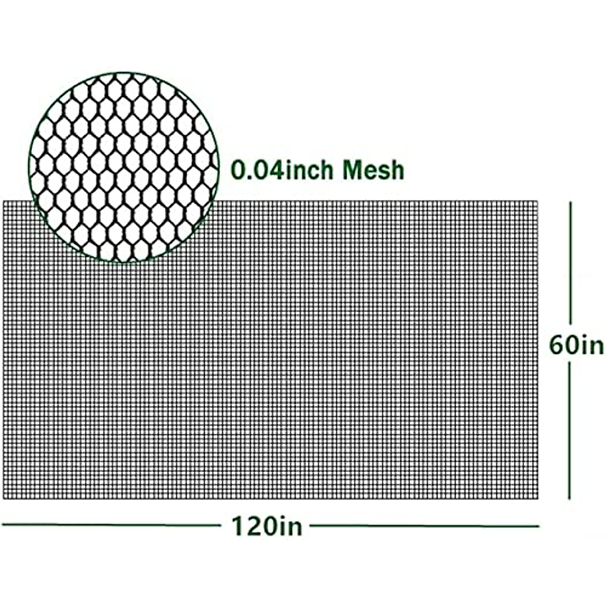 SJHmoo Mosquito Net Cloth Fabric, DIY Insect Pest Barrier Mesh Nets for Porch/Outdoor/Bed/Wedding, Black 60x120in