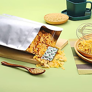 5 Gallon Mylar Bags with 2500CC Oxygen Absorbers and Labels, Zipper Resealable Pouches Heat Sealable Bags for Long Term Food Storage (10 pcs)