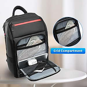 Eurcool Laptop Backpack for Men,Multifunction Business 15.6 inch Laptop Backpack,with USB Charging Port Travel Bag, Black-03, Large