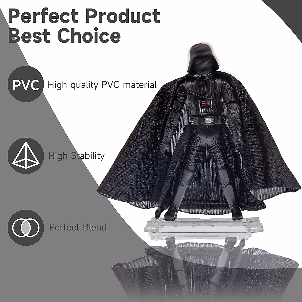 NC EBCO 30 Pieces Action Figure Display Stands Clear Doll Model Support Stand for 3 75 inch Action Figures … Transparent Action Figure Dispaly Stand Base