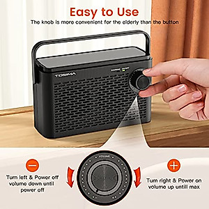 Tosima TV-8000 Wireless Speaker for TV, Easy Control Portable TV Soundbox for Hard of Hearing, Elderly Parent,Rechargable 8 Hours Battery, AUX3.5mm, 2.4G RF Transimitter 100Ft Range