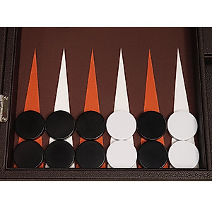 19-inch Premium Backgammon Set - Dark Brown Board