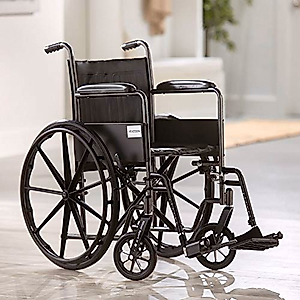 McKesson Wheelchair, Swing Away Foot Leg Rest, Fixed Arm, 18 in Seat, 300 lbs Weight Capacity, 1 Count