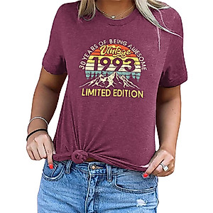 Women 30th Birthday Shirts Vintage 1993 Bday Party Tank Tops 30 Years of being Awesome Funny Saying Short sleeve Tee Tops