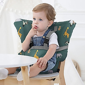 Easy Seat Portable Baby Safety Harness Chair Accessory Washable Cloth Travel High Chair Harness Seat for Infant Toddler Feeding with Adjustable Shoulder Belt