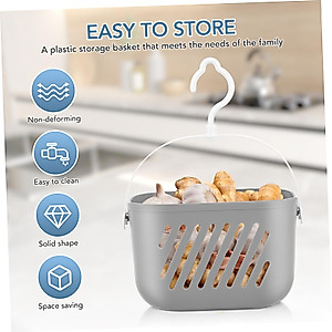 Ciieeo Plastic Hanging Shower Caddie Basket Kitchen Organizer Hanging Storage Basket with Hooks for Home Bathroom Kitchen Pantry Grey