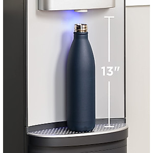 GE Bottom-Loading Tri-Temperature Water Dispenser | 5 Gallon Water Cooler for Home or Office | 3 Temperature Settings | Taller 13" Dispenser Height | No Lift Bottom Loading | LED Light | Charcoal