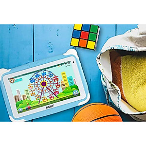 Fusion5 7" KD095 Kids Tablet PC - 64-bit Quad-core, Android 8.1 Oreo, WiFi, Parental Controls, Kids Learning Tools, 32GB Storage, Dual Cameras, Kids apps, Tablet PC for Kids (Blue)