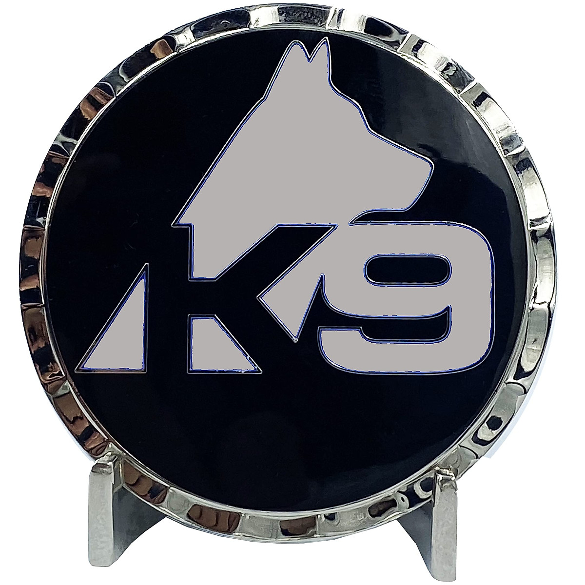 BB-014 K9 Thin Gray Line Challenge Coin Fist Paw Bump Corrections Correctional Officer CO Police