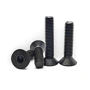 M10-1.5 x 70mm Flat Head Socket Cap Screws,Alloy Steel Grade 10.9, DIN 7991,Black Oxide, Allen Hex Drive,Hex Socket Drive, Fully Thread 4Pcs