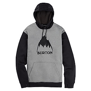 Burton Men's Oak Pullover Hoodie, Gray Heather/True Black, XL