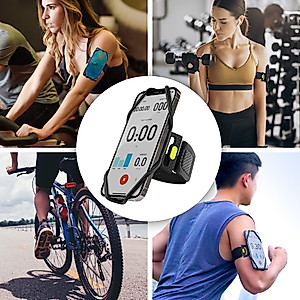 Bone Run Tie 2 Phone Holder for Running Armband Universal Cell Phone Holder, Running Arm Bands for Cell Phone Size 4.7-7.2 Inches for iPhone15 14 13 12 11 Samsung Galaxy (Black -L/Arm 9.8-15.7")