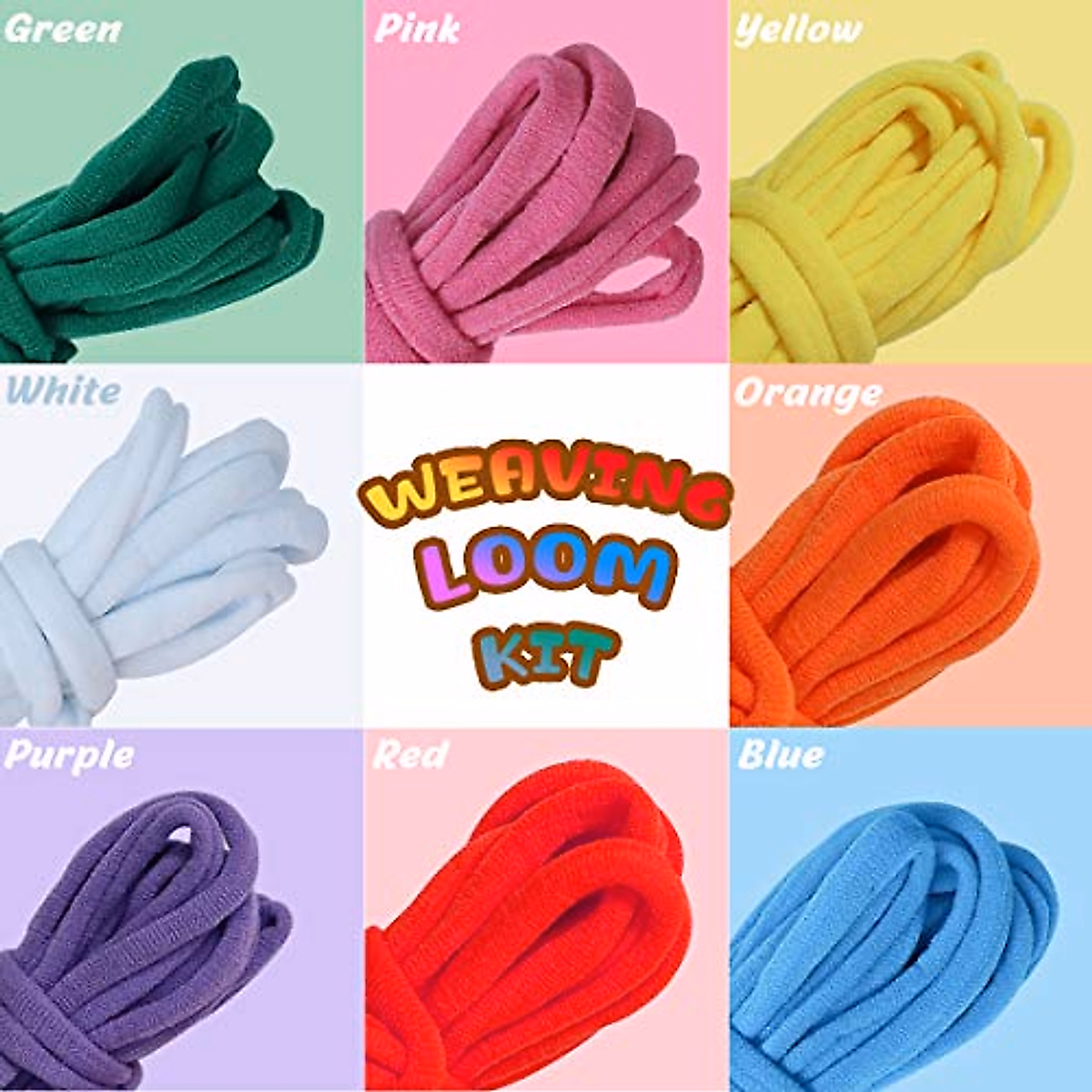 PREBOX Weaving Loom Kit Toys for Kids and Adults, Potholder Loops Crafts for Girls Ages 6 7 8 9 10 11 12, 7" Pot Holder Loom Knitting Kits and Gifts for Kids and Beginners, Make 6 Masterpieces