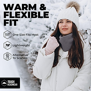Tough Headwear Neck Warmer - Fleece Neck Gaiter, Winter Face Cover & Ski Scarf - Neck Cover for Men & Women for Cold Weather