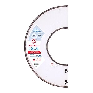 Dogswell Remedy + Recovery Pet First Aid, Rigid E-Collar, Clear, Medium