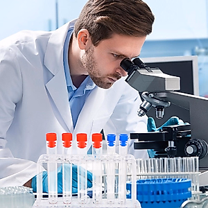 Plastic Test Tube Rack Set: 6pcs Laboratory Test Tube with Holder Stand Tube Detachable White Test Tube Storage Rack Stand