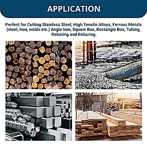 Benchmark Abrasives 14" x 3/32" x 1" Aluminum Oxide Type 1 Chop Saw Blade Cutting Wheel for High-Speed Power Saws, Max. RPM 4400, Precise Cutting of Metal Steel Drywall - 10 Pack