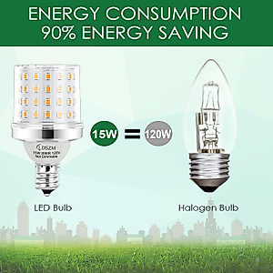 E12 LED Light Bulb 120W Equivalent 1200Lumen 3000K Warm White 15W LED Corn Light Bulb Super Bright G45 LED Bulb Non-Dimmable Ceiling Fan Light Bulbs, E12 Small Base Candelabra LED Light Bulbs, 4 Pack