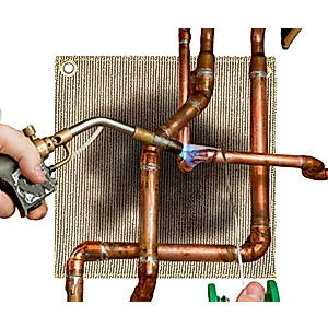 Newtex High-Temperature Resistant Fiberglass Pad - 12" x 12" - High Heat Resistant PlumberPad for Soldering, Welding, Brazing - Heavy Duty, Professional Welding Pad