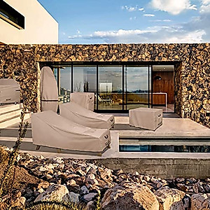 ULTCOVER Waterproof Patio Lounge Chair Cover Heavy Duty Outdoor Chaise Lounge Covers 2 Pack - 76L x 32W x 32H inch