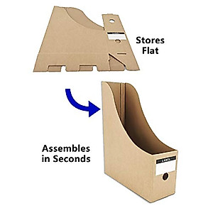 HUAPRINT Magazine File Holder(12 Pack,Brown)-Folder Holder,Desk File Organizer,Document Holder Box,Magazine Storage Box,With Labels
