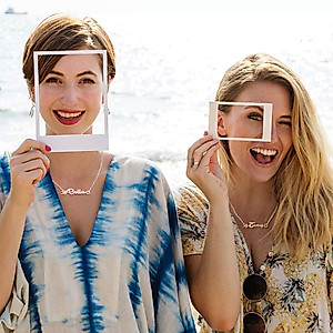 LoEnMe Jewelry Genevieve Name Necklace of Rose Gold Plated Custom Made with Arrow Love Heart Sterling Silver Personalized Bridesmaid Gift