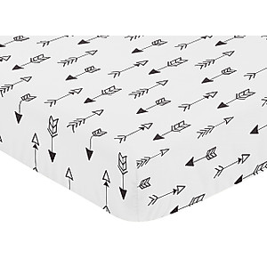Arrow Print Fitted Crib Sheet for Black and White Fox Collection Baby/Toddler Bedding Set Collection