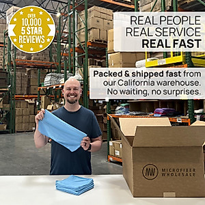 Microfiber Glass Cleaning Cloths | Streak Free Windows & Mirrors | Lint Free Towels | Car Windows Wipes | Polishing Rags | Machine Wash- Blue, Green (8 Pack)