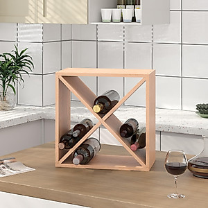 JAXPETY Stackable Wine Rack 48 Bottle Liquor Display Storage Cube Free Standing Floor Wine Cabinet for Cellar & Kitchen