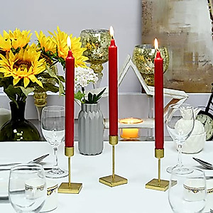 Zest Candle 12-Piece Taper Candles, 10-Inch, Red Straight