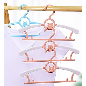 Baby Hangers 20pcs Adjustable Non-Slip Children Baby Nursery Closet Hangers Children Coat Hanger Extendable Laundry Infant Hangers for Girl Boy Toddler Kid Child Newborn Laundry Gifts (20 pcs, Brown)