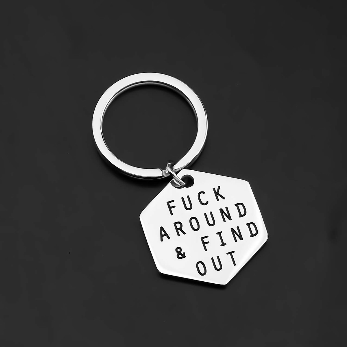 Lywjyb Birdgot Fuck Around and Find Out Funny Feminist Revolution Keychain Justice Resist Gift Steel colored key chain(Fuck Around & Find Out ky)
