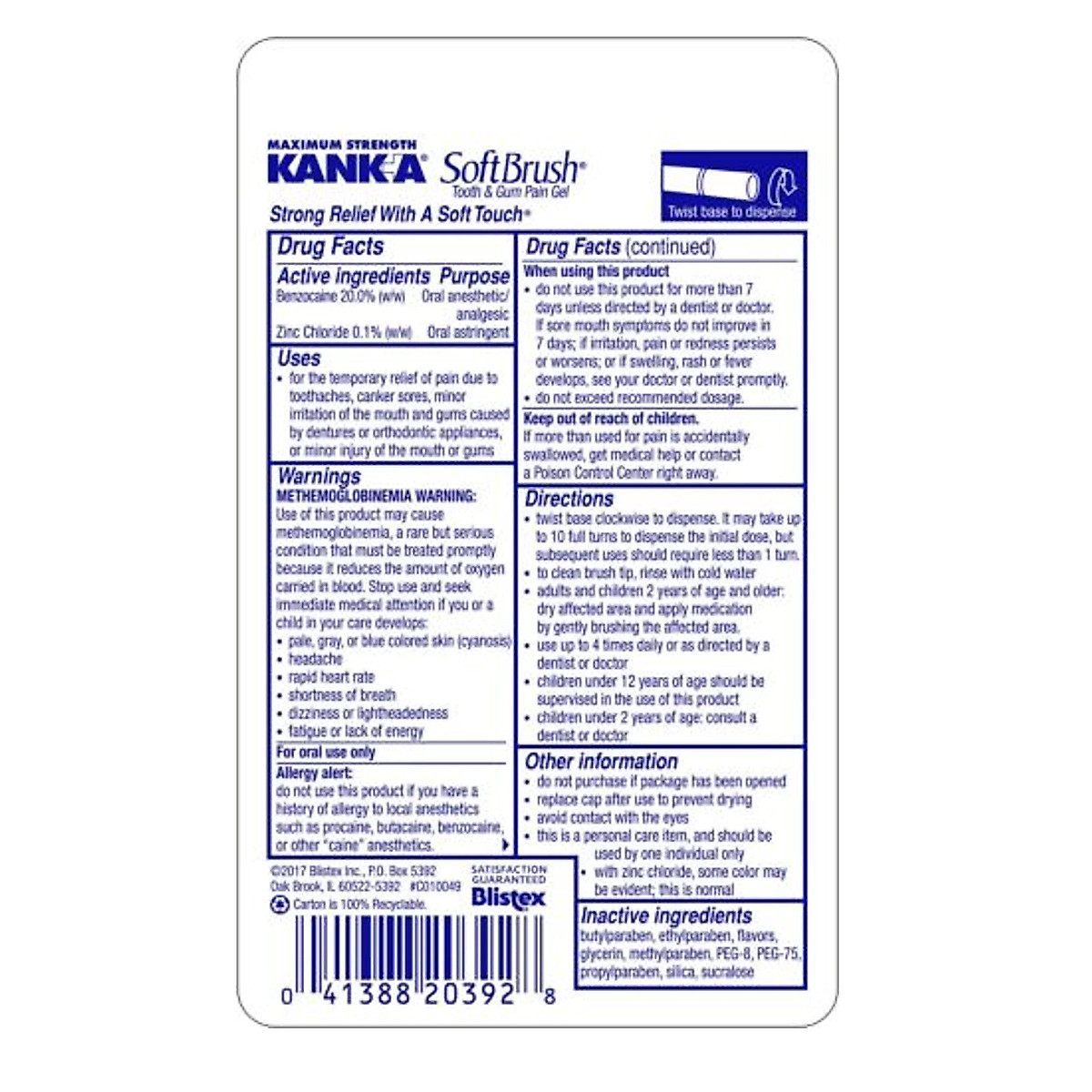 Kank-A Soft Brush Tooth & Gum Pain Gel - 0.07 oz, Pack of 5