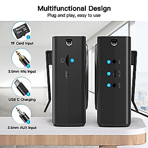 Bietrun Portable Voice Amplifier with Wired Microphone Headset and Waistband, Volume up to 100 dB, Rechargeable Personal Voice Amplifier for Teachers, Tour Guide, Coach, Presentation, Yoga, Fitness