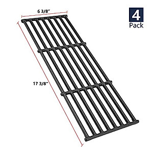 Cast Iron Grill Grates Replacement Parts for Broil King Baron 440 320 340 420 440 S440 490 S320, 9221-64, Huntington 6023-89, 6020-54, 6020-57, 2122-64, 2122-67 Grates, Broil-Mate 7120-64 Parts,4 Pack