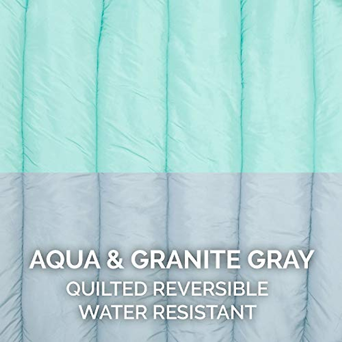 Furhaven Large Dog Bed Trail Pup Travel Pillow Mat w/ Stuff Sack, Washable - Aqua/Granite Gray, Large