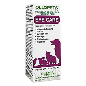 OLLOPETS Eye Care, Organic Homeopathic Remedy for All Pets, 1 Fl Ounce