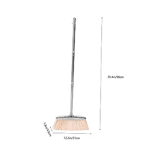 HOMOCONO Cleaning Brooms Floor Cleaning Tools Office Garbage Cleaner Cleaning Supplies Sweeping Brooms Industrial Broom Cleaning Gadgets Long Handle Cleaning Broom Deck Broom Khaki Nylon