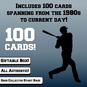 Assorted Set of 100 Baseball Trading Cards - All New Condition Cards - Perfect Starter Set for Kids, Adults, & Collectors - Potential Superstar and Hall of Fame Cards Available - Retail Packaging