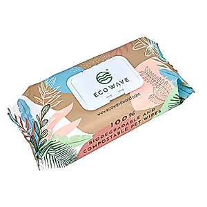 Eco Wave Pet Wipes, 100% Biodegradable & Compostable Dog & Cat Cleansing Wipes