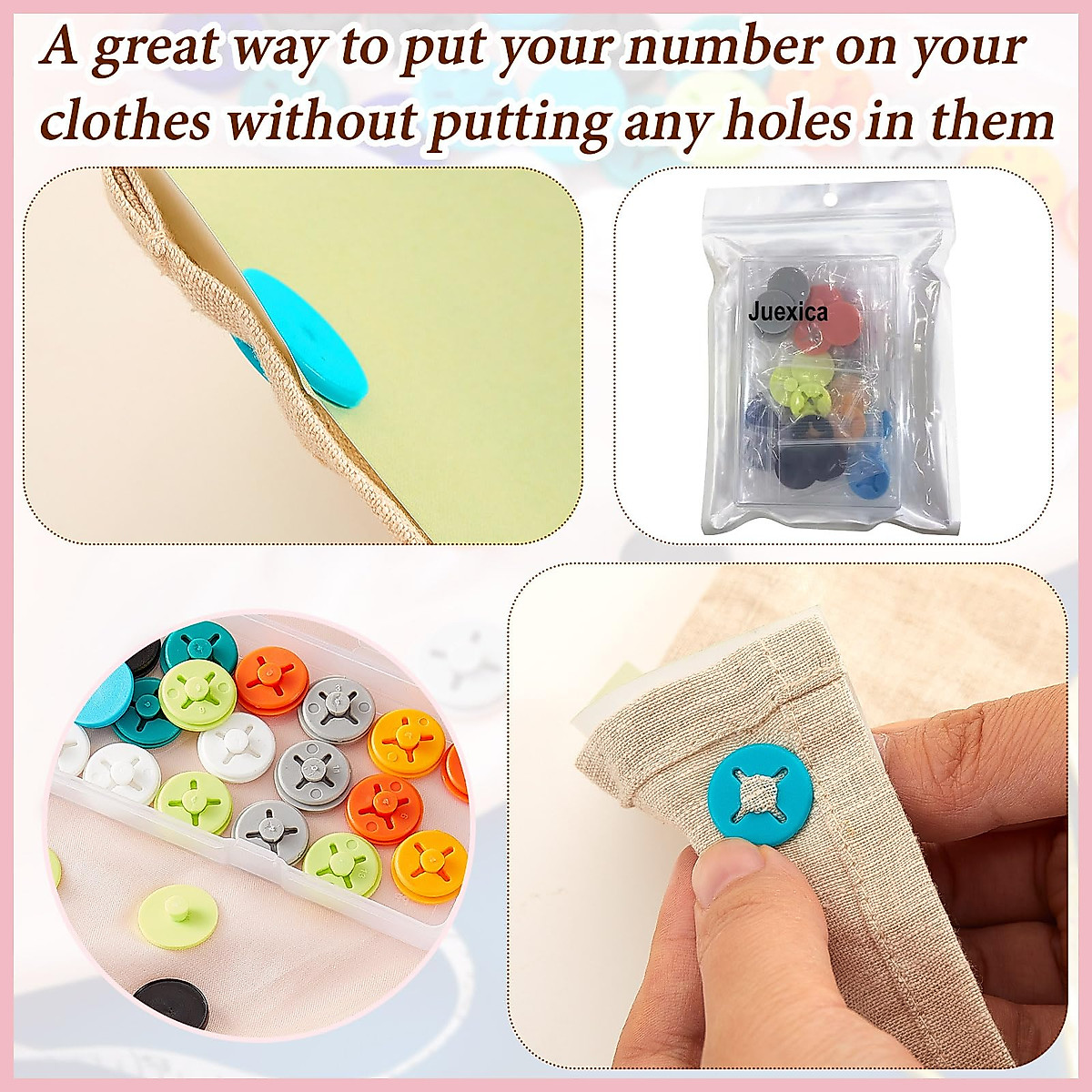 Juexica Running Bib Clips Race Number Buckle Fixing System Triathlon Race Bib Holder Marathon Fastener Holder for Field Event(Mixed Colors)