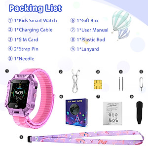 4G Kids Smart Watch with GPS Tracker and Calling, HD Touch Screen Kids Cell Phone Watch Combines SMS, Voice, Video Call, SOS, WiFi, Face Unlock Function, GPS Tracking Watch for Kids Boys Girls 3-15