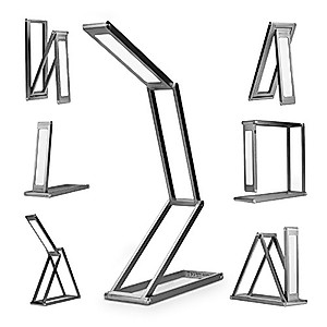 kwmobile Foldable LED Desk Lamp - Folding Portable USB Table Light with 3 Brightness Settings - for Home, Reading, Studying, Work, Travel - Anthracite