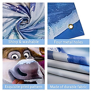 Frozen Backdrop,7x5FT Frozen Theme Happy Birthday Backdrop for Girls Elsa Princess Background Frozen Photography Background Party Supplies Blue