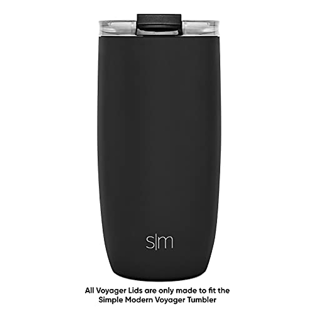 Simple Modern Tumbler Coffee Lid Replacement | Reusable Insulated Lid ONLY Fits Simple Modern, S|M Voyager | Flip Lid | Voyager Collection | Midnight Black