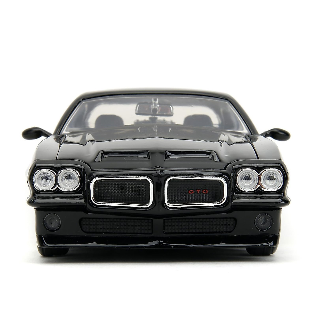 1971 Pontiac GTO Black with Flame Graphics Bigtime Muscle Series 1/24 Diecast Model Car by Jada 35022