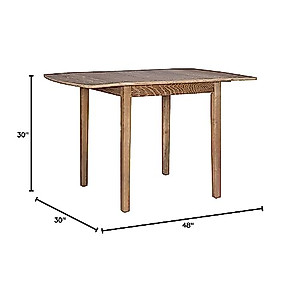 Linon Greywash 30" Square 30" X 48" Fully Extended Torino Drop Leaf Table