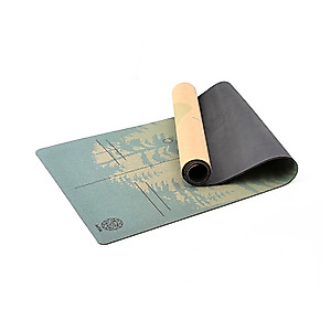 Peaceful Mountain SatoriConcept Cork Yoga Mat with Strap,100% Eco Friendly Cork & Rubber, Lightweight with Perfect Size (72”x24”) and 4mm Thick, Sweat-Resistant, Innovative Exercise Mat for Hot Yoga