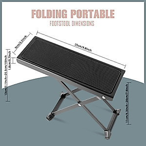 EASTROCK Guitar Foot Stool Height Adjustable Folding Guitar Foot Rest Made of Solid Iron Guitar Foot Stand for Classical Guitar